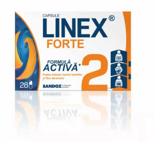 Linex Forte, 28 capsules - helps the digestive tract and immunity sist ...