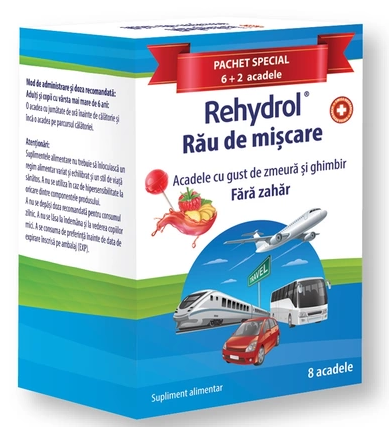 Lollipops for motion sickness with raspberry and ginger Rehydrol, 6 ...